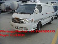 China high quality and best price FOTON 4*2 LHD gasoline refrigetator minivan vehicle for sale,new cold room van minibus for sale