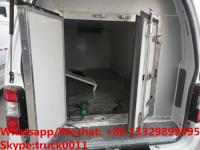 China high quality and best price FOTON 4*2 LHD gasoline refrigetator minivan vehicle for sale,new cold room van minibus for sale