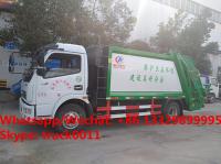 China best price dongfeng 4*2 LHD/RHD 120hp diesel 7m3 6tons garbage compactor truck for sale,compression garbage truck for sale