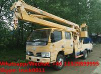 China new good price RHD DONGFENG 14m 1-6m aerial platform truck vehicle in Tanzania for sale, overhead platform working truck for sale