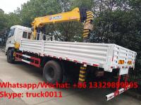 China high quality and good price Dongfeng 8tons telescopic boom mounted on cargo truck for sale, truck with telescopic crane for sale