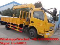 China Factory sale good price Dongfeng 4*2 LHD 3.5tons telescopic boom mounted on truck, cargo truck with crane for sale