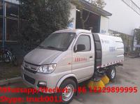 China best price mini Chang'an 4*2 LHD gasoline road sweeper truck for Oman, HOT SALE! new gasoline street sweeper vehicle for sale