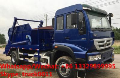 China SINO TRUK HOWO 4*2 RHD 266HP 10-12m3 container lifter rubbish truck for sale in Sri Lanka, wastes collecting vehicle for sale
