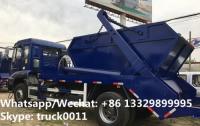China SINO TRUK HOWO 4*2 RHD 266HP 10-12m3 container lifter rubbish truck for sale in Sri Lanka, wastes collecting vehicle for sale