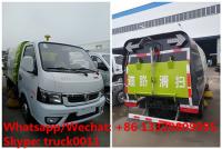 China cheapest price dongfeng 4*2 LHD gasoline road cleaning truck for sale, street sweeping truck, road sweeper vehicle for sale