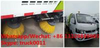 China cheapest price dongfeng 4*2 LHD gasoline road cleaning truck for sale, street sweeping truck, road sweeper vehicle for sale