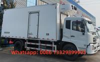 China factory selling dongfeng tianjin 4x2 190hpmeat hook refrigerator truck for sale, 15tons cold room truck for TOGO for sale