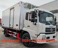 China factory selling dongfeng tianjin 4x2 190hpmeat hook refrigerator truck for sale, 15tons cold room truck for TOGO for sale