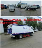 China Factory sale best price ISUZU 4*2 LHD 98hp diesel street sweeping vehicle, street broom bear sweeper truck for sale for sale