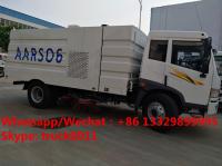 China new best price FAW 4*2 RHD road sweeping truck for sale, street sweeper with 4 sweeping brushes, road cleaning truck for sale