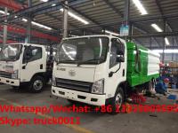 China new FAW brand 4*2 RHD yuchai 130hp diesel road sweeping and washing vehicles for sale, street washing sweeper truck for sale
