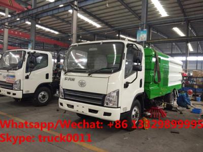 China new FAW brand 4*2 RHD yuchai 130hp diesel road sweeping and washing vehicles for sale, street washing sweeper truck for sale