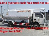 China hydraulic discharging 12m3 5-6tons factory sale bulk feed delivery truck for sale, poultry feed body mounted on truck for sale