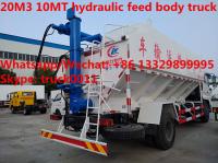 China best seller-new 20m3 10MT hydraulic discharging animal feed truck for sale, bulk feed body mounted on truck for sale