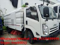 China new high quality JMC brand 4*2 LHD 140hp Euro 3 road sweeper for sale, JMC road cleaning vehicle, street sweeper truck for sale