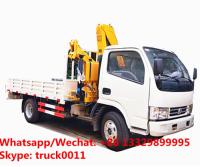 China Factory sale good price dongfeng 4*2 LHD/RHD truck with 2tons folded crane boom, 2ton small cargo truck with folded boom for sale