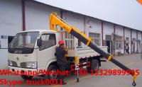China Factory sale good price dongfeng 4*2 LHD/RHD truck with 2tons folded crane boom, 2ton small cargo truck with folded boom for sale