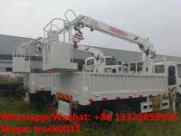 China HOT SALE! ISUZU Brand 4*2 LHD 2tons small cargo truck with telescopic crane boom, ISUZU cargo truck with straight boom for sale