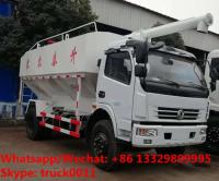 China new best price dongfeng 4*2 LHD Euro 5 156hp diesel 12m3 5-7tons bulk feed truck for sale, feed pellet truck for sale
