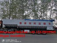 China designed 50cbm CLW bulk feed transportation semitrailer for sale, customized 50m3 25tons animal feed container trailer for sale
