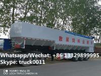 China designed 50cbm CLW bulk feed transportation semitrailer for sale, customized 50m3 25tons animal feed container trailer for sale