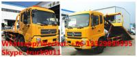 China Chinese made dongfeng 4*2 LHD diesel 6tons flatbed type wrecker tow truck for sale, road breakdown towing truck for sale for sale