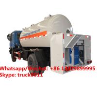 China HOT SALE! Customized dongfeng 4*2 LHD 10,000Liter lpg gas dispensing truck for domestic cylinders, lpg gas filling truck for sale
