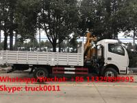 China Factory direct sale best price dongfeng 120hp 3.2tons folded crane boom mounted on truck, 3.2T folded truck with crane for sale