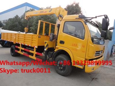 China Dongfeng duolika LHD/RHD 3.2 tons telescopic crane boom mounted on truck for sale, telescopic truck with crane for sale for sale