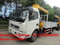 China Dongfeng duolika LHD/RHD 3.2 tons telescopic crane boom mounted on truck for sale, telescopic truck with crane for sale for sale