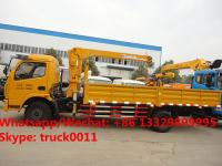 China Dongfeng duolika LHD/RHD 3.2 tons telescopic crane boom mounted on truck for sale, telescopic truck with crane for sale for sale