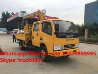 China HOT SALE! New brand dongfeng double cabs 2tons telescopic boom mounted on truck, best price truck with crane for sale