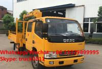 China HOT SALE! New brand dongfeng double cabs 2tons telescopic boom mounted on truck, best price truck with crane for sale