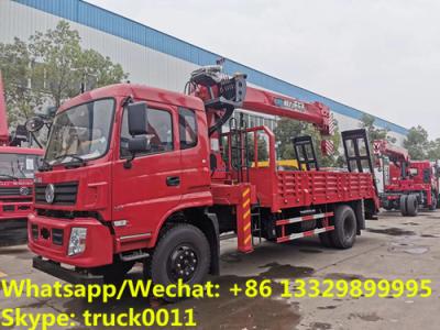 China HOT SALE! dongfeng 4*2 LHD 8tons telescopic boom mounted on truck, dongfeng 8tons telescopic truck with crane for sale for sale