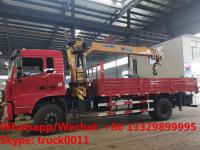 China HOT SALE! dongfeng 4*2 LHD 8tons telescopic boom mounted on truck, dongfeng 8tons telescopic truck with crane for sale for sale