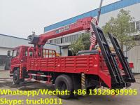 China HOT SALE! dongfeng 4*2 LHD 8tons telescopic boom mounted on truck, dongfeng 8tons telescopic truck with crane for sale for sale