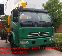 China best seller dongfeng LHD Euro 5 156hp diesel 4tons telescopic boom mounted on truck for sale, truck with crane for sale