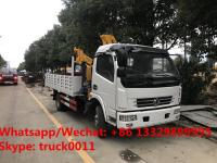 China Factory sale good price dongfeng brand  156hp diesel Euro 5 4tons folded crane boom mounted on truck, folded truck crane for sale