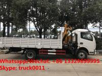 China Factory sale good price dongfeng brand  156hp diesel Euro 5 4tons folded crane boom mounted on truck, folded truck crane for sale