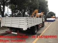 China Factory sale good price dongfeng brand  156hp diesel Euro 5 4tons folded crane boom mounted on truck, folded truck crane for sale