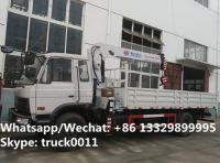 China HOT SALE! Dongfeng brand 4*2 LHD 5tons telescopic crane boom mounted on truck, 5T cargo truck with crane for sale for sale