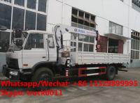 China HOT SALE! Dongfeng brand 4*2 LHD 5tons telescopic crane boom mounted on truck, 5T cargo truck with crane for sale for sale