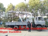 China customized dongfeng RHD 170hp 5T folded crane mounted on truck for sale,  best price 5tons knuckle truck with crane for sale