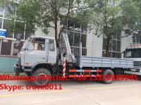 China customized dongfeng RHD 170hp 5T folded crane mounted on truck for sale,  best price 5tons knuckle truck with crane for sale