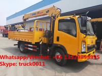 China customized SINO TRUK HOWO 4*2 LHD 4tons-6.3tons telescopic truck with crane for sale, cargo truck with crane for sale for sale