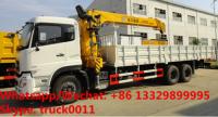 China Customized dongfeng brand 6*4 260hp diesel 10tons telescopic crane boom mounted on truck, mobile crane with truck for sale