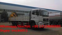 China customized dongfeng tianlong 6*4 10tons knuckle crane boom mounted on truck for sale, folded cargo truck with crane for sale