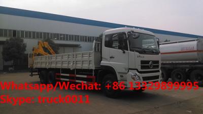 China customized dongfeng tianlong 6*4 10tons knuckle crane boom mounted on truck for sale, folded cargo truck with crane for sale