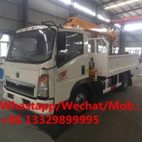 China best seller SINO TRUK HOWO 4*2 LHD 95hp Euro 5 2T telescopic boom mounted on truck for sale,customized truck with crane for sale